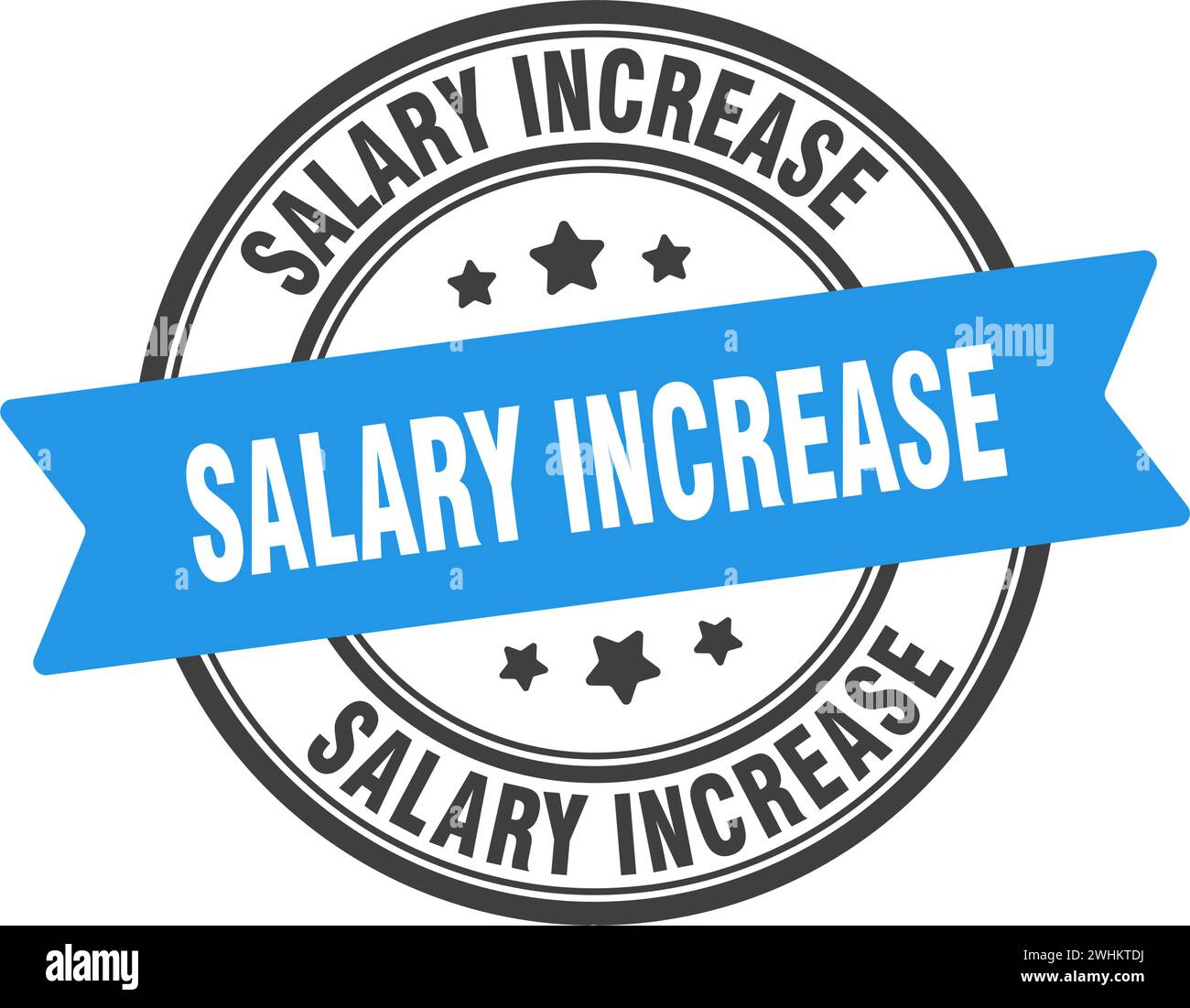 salary increase stamp. salary increase round sign. label on transparent ...