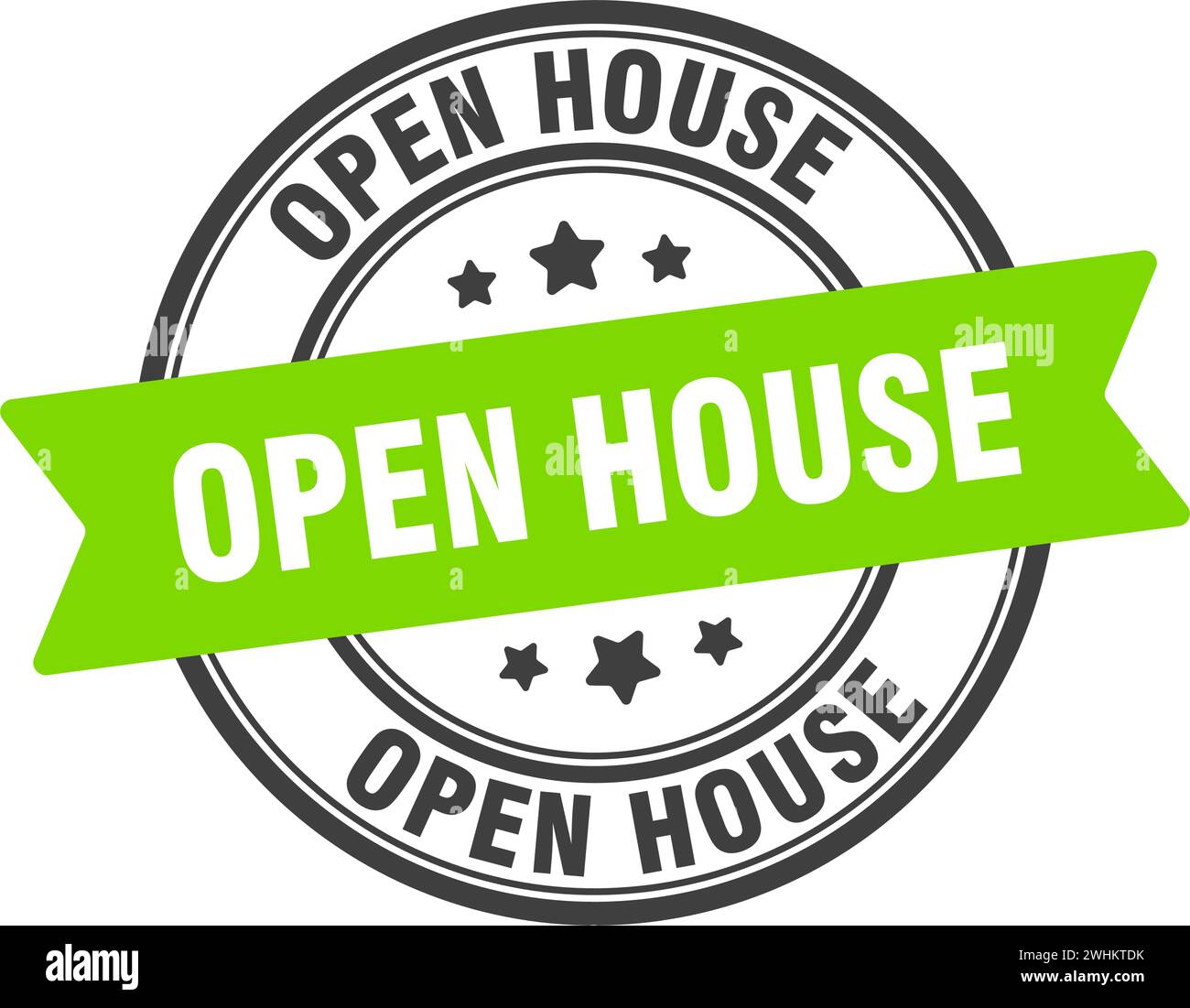 open house stamp. open house round sign. label on transparent ...