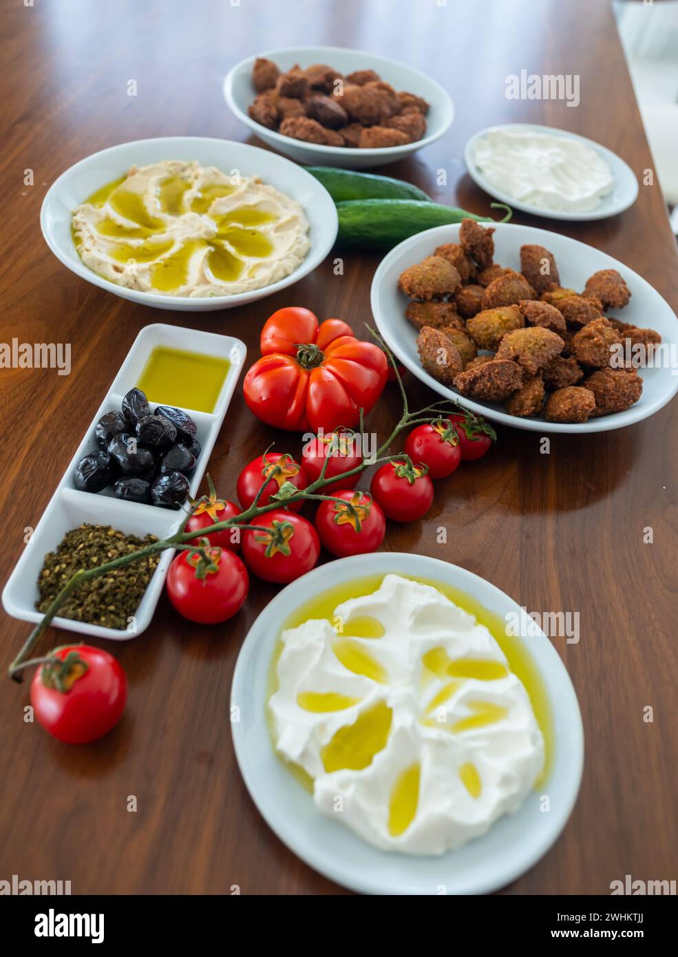 Arabic breakfast with different plates Stock Photo - Alamy