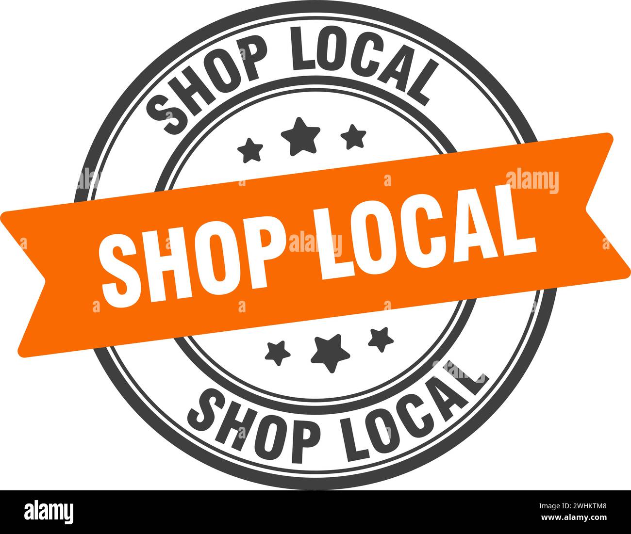 shop local stamp. shop local round sign. label on transparent ...