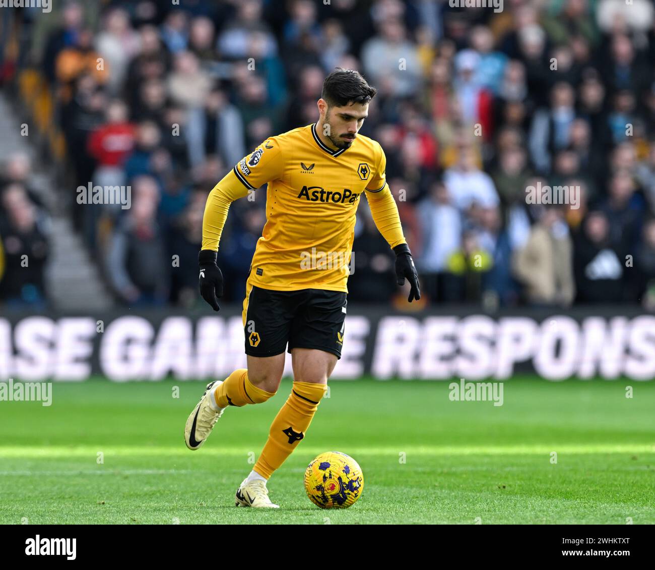 Pedro Neto of Wolverhampton Wanderers in action, during the Premier ...
