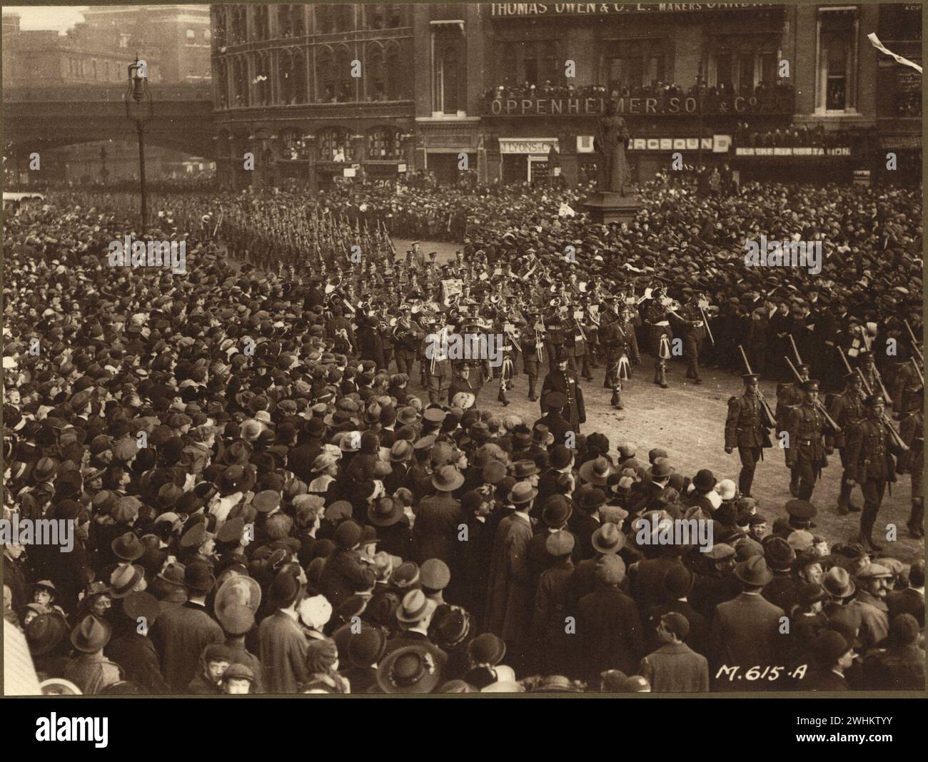 Military parade float of the "Flying Boat" during World War I. Large ...