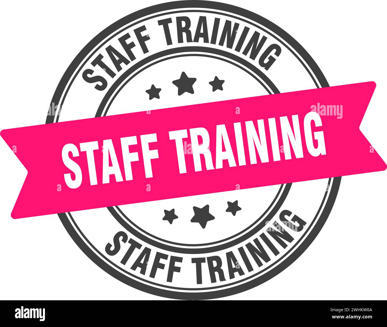 staff training stamp. staff training round sign. label on transparent ...