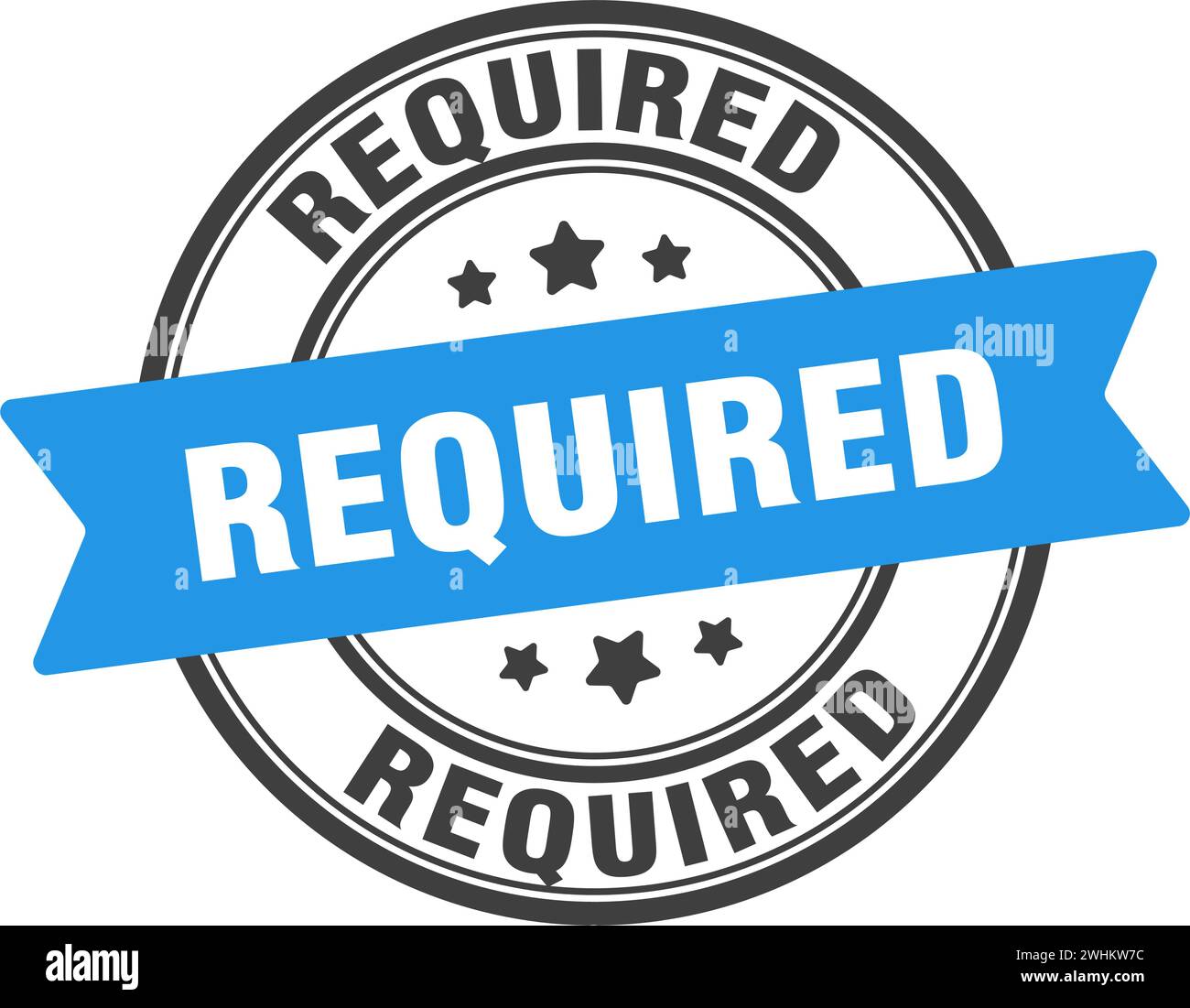 required stamp. required round sign. label on transparent background ...