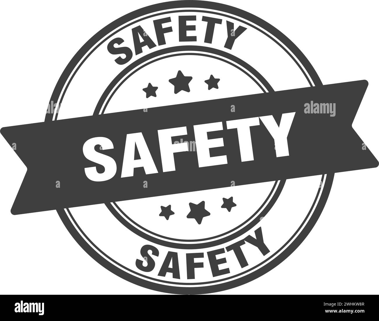 safety stamp. safety round sign. label on transparent background Stock ...