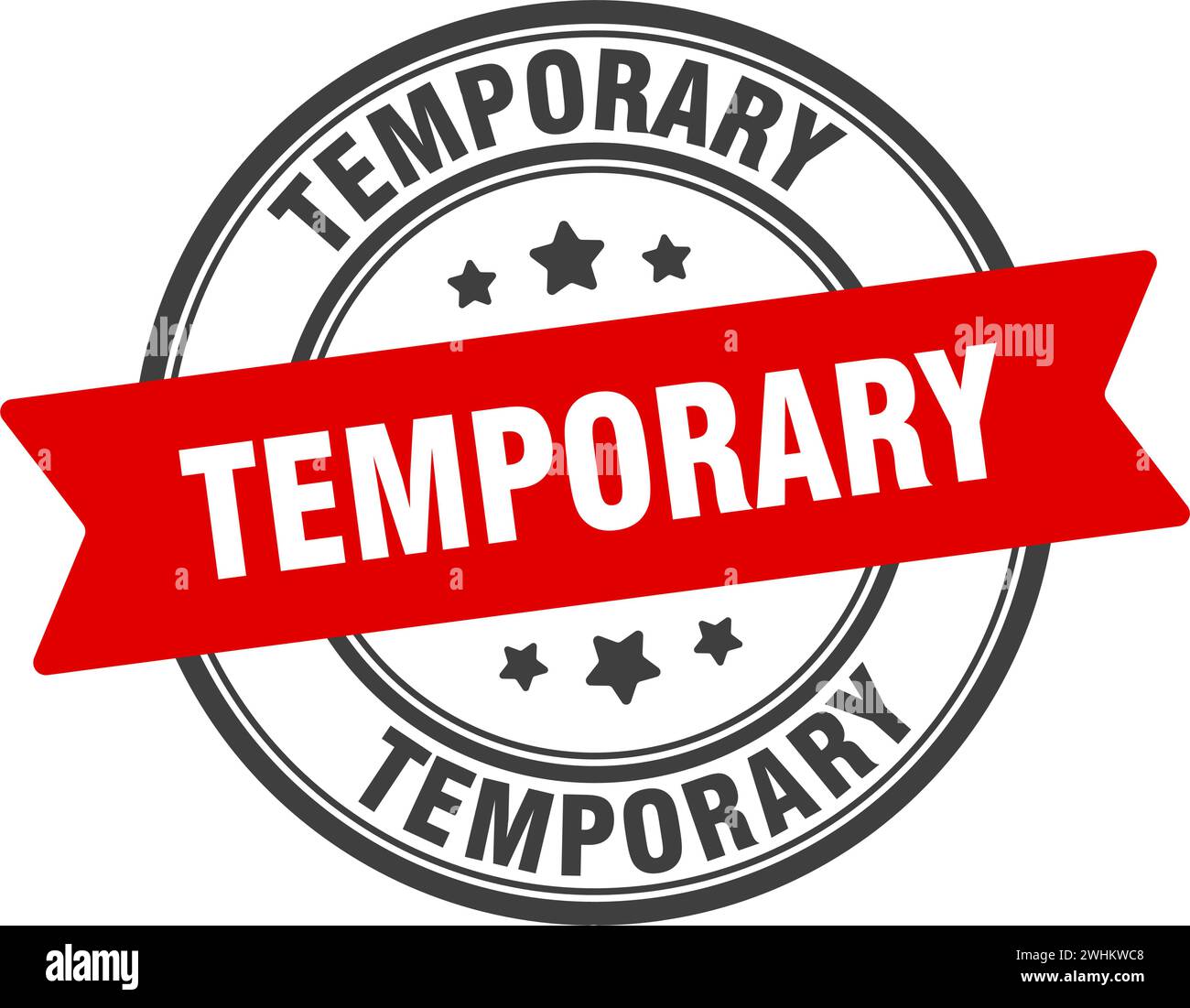 temporary stamp. temporary round sign. label on transparent background ...
