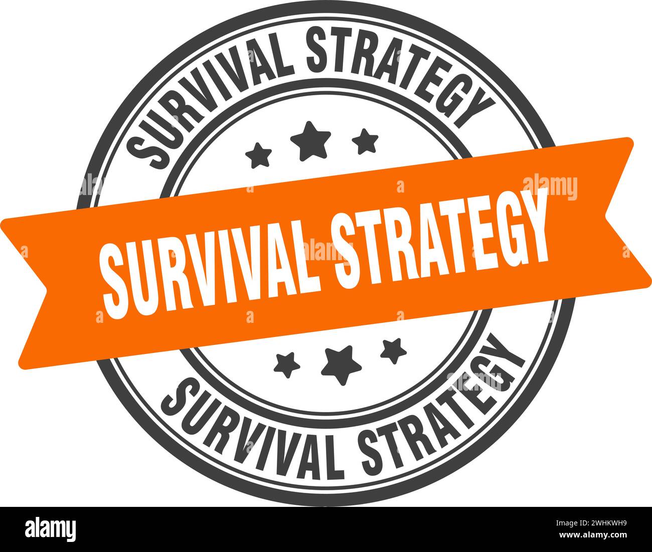 survival strategy stamp. survival strategy round sign. label on ...