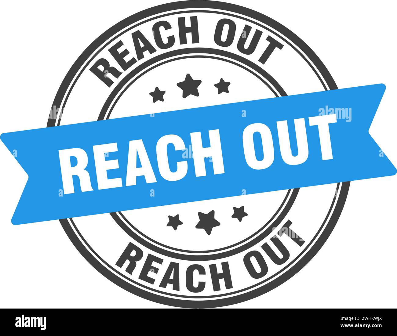 reach out stamp. reach out round sign. label on transparent background ...