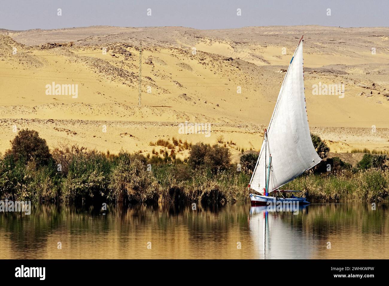 Egypt, Nile, Felucca, landscape, Nile, Cairo, Egypt Stock Photo - Alamy