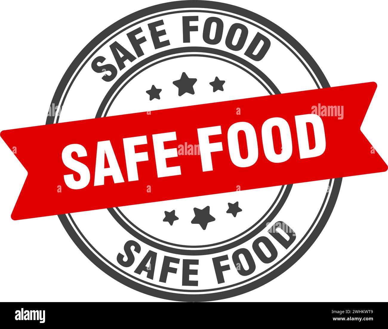 safe food stamp. safe food round sign. label on transparent background ...