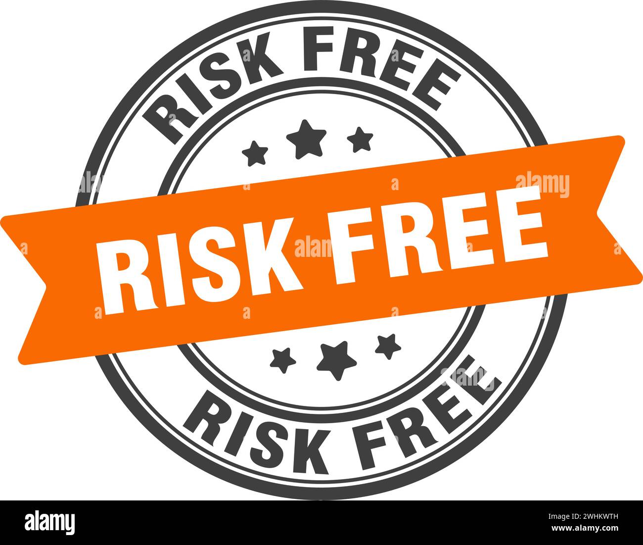 risk free stamp. risk free round sign. label on transparent background ...