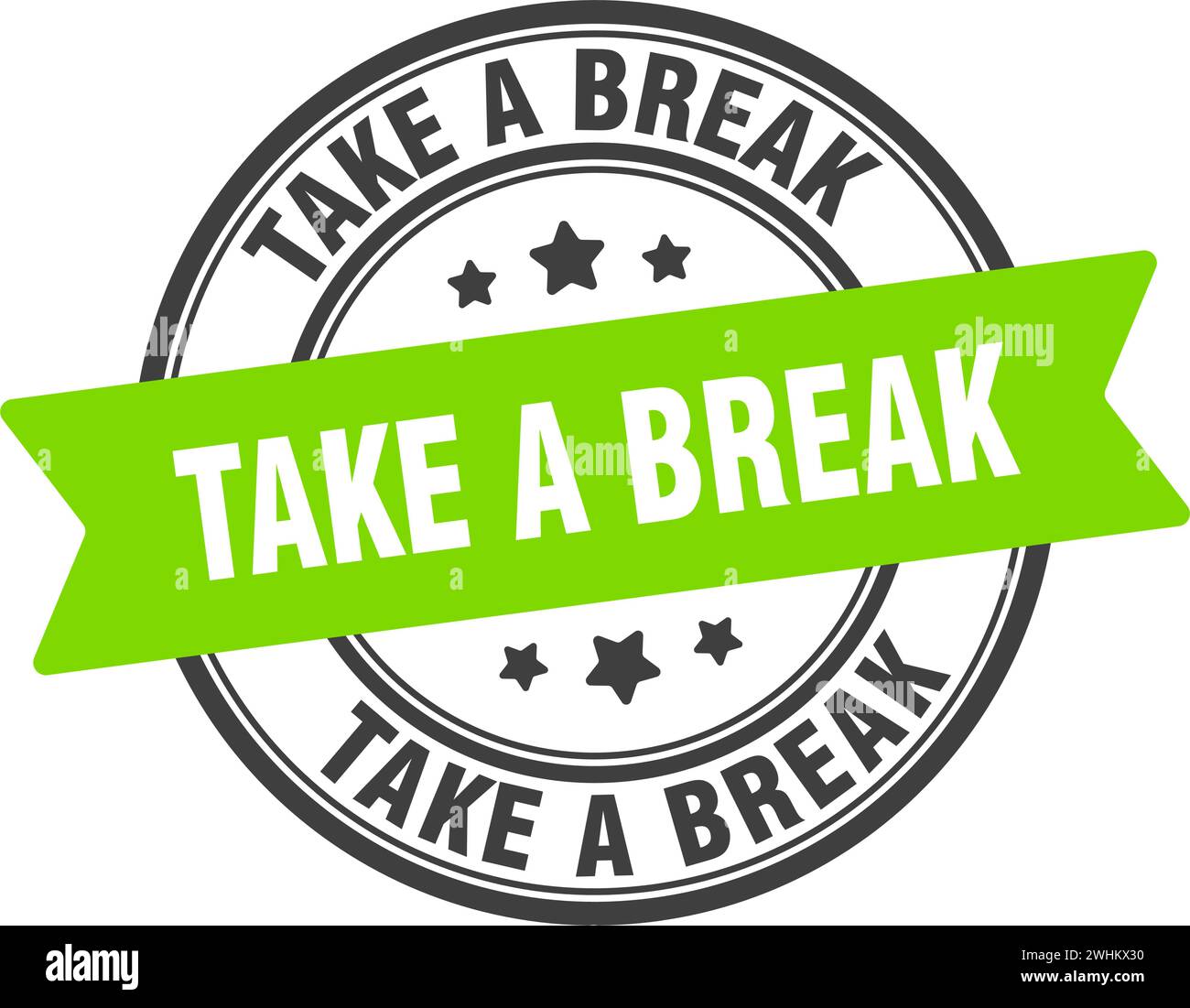 take a break stamp. take a break round sign. label on transparent ...