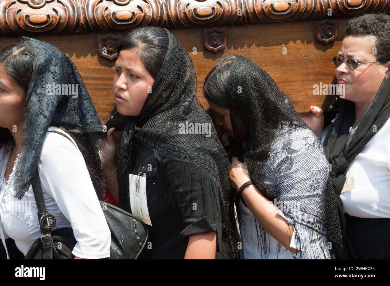 Antigua, Guatemala. Semana Santa (Holy Week). Women Carrying an Anda ...