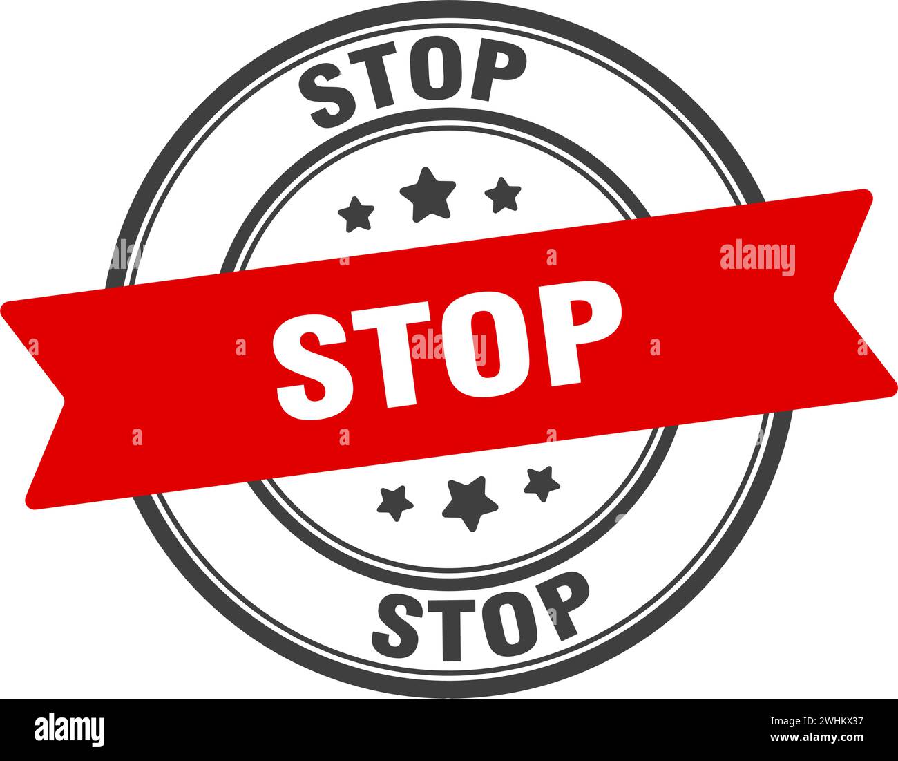stop stamp. stop round sign. label on transparent background Stock ...