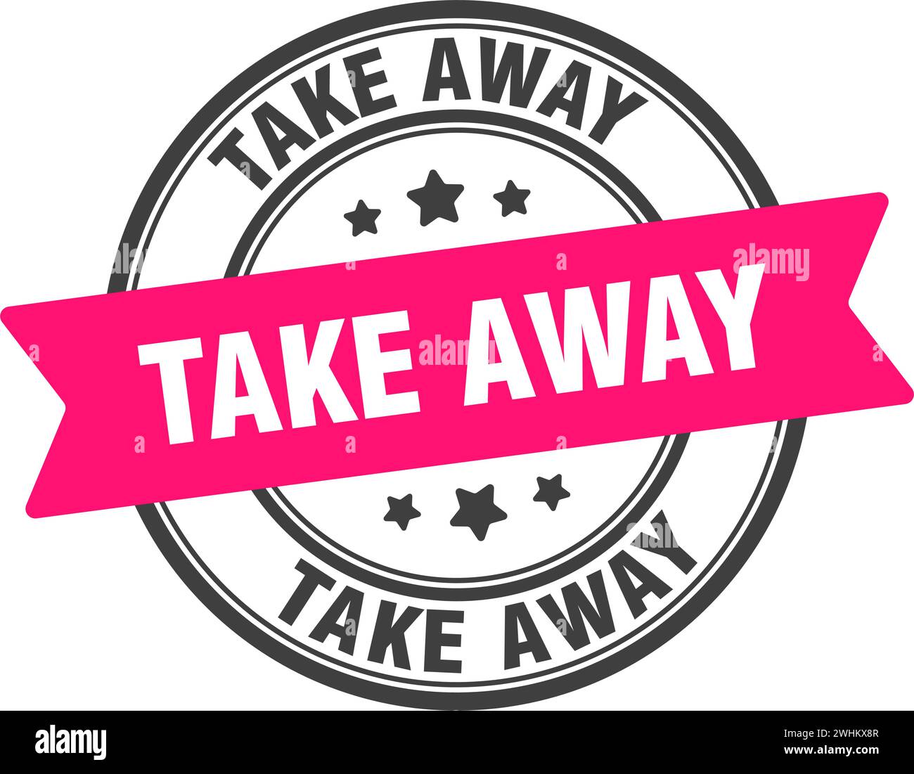 take away stamp. take away round sign. label on transparent background ...