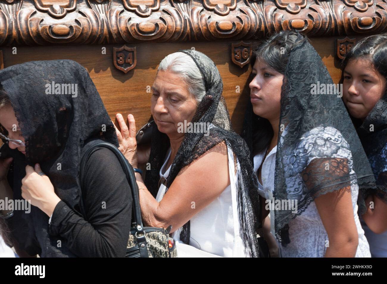 Antigua, Guatemala. Semana Santa (Holy Week). Women Carrying an Anda ...