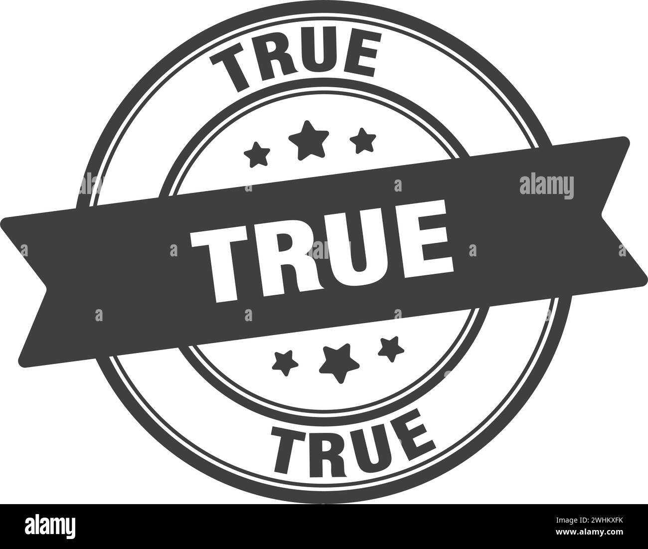 true stamp. true round sign. label on transparent background Stock ...
