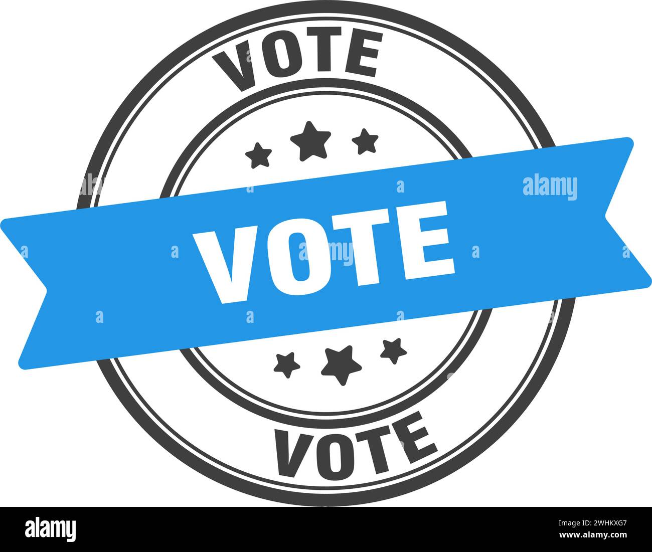 vote stamp. vote round sign. label on transparent background Stock ...