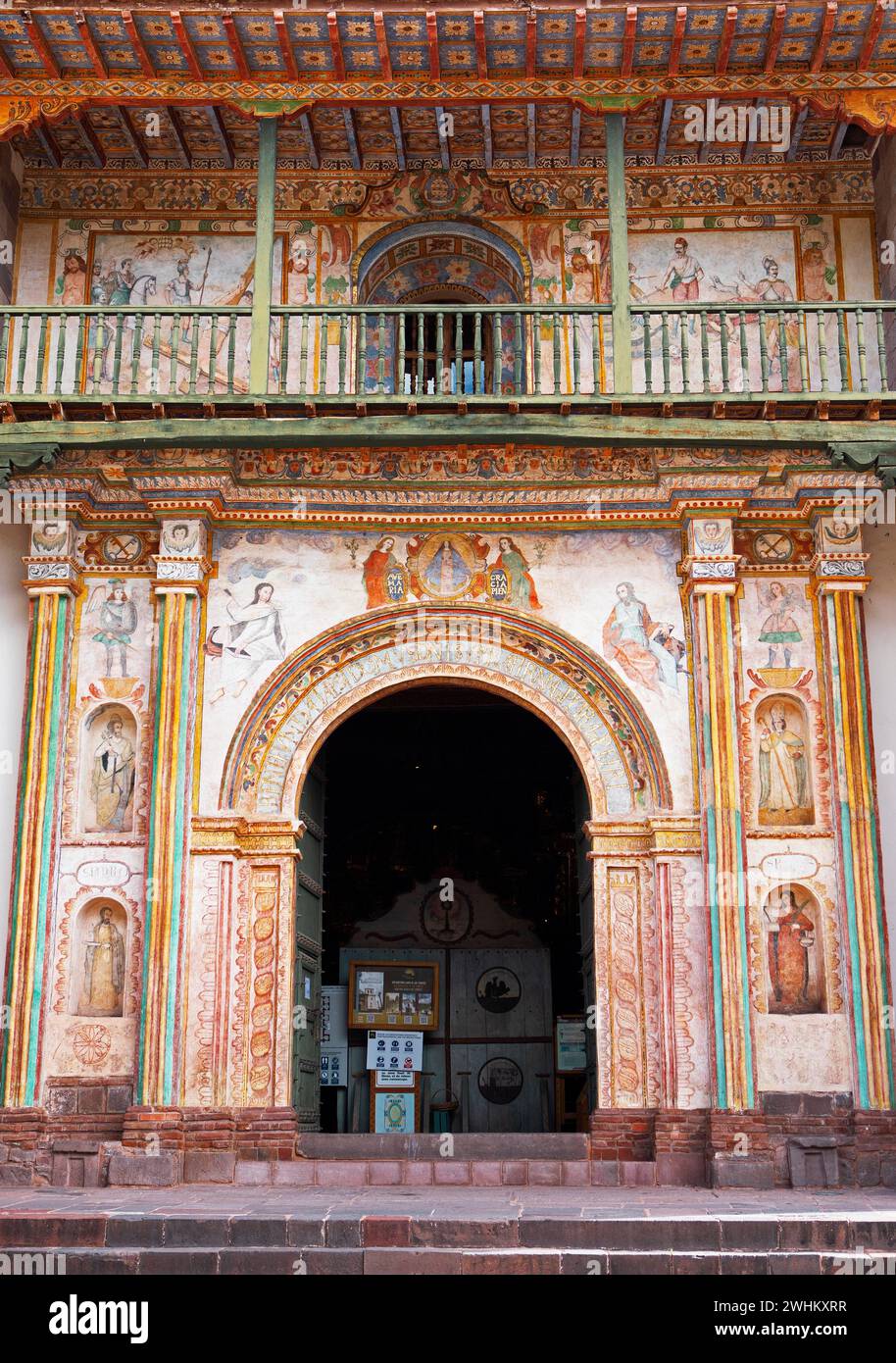 Facade of the Saint Peter the Apostle Church, Andahuaylillas, Cusco ...
