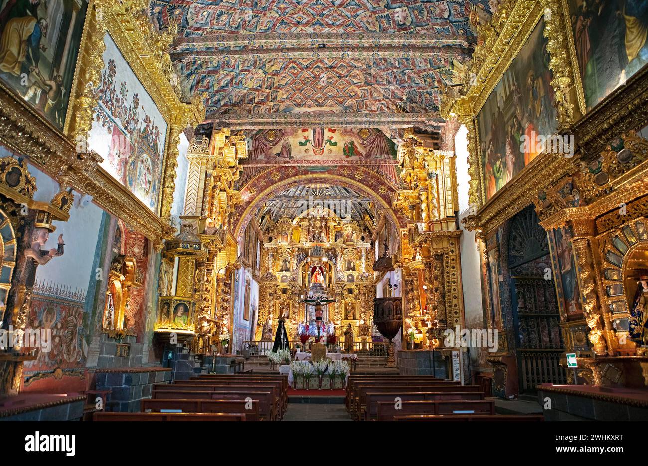 Saint Peter the Apostle Church, interior view, Andahuaylillas, Cusco ...