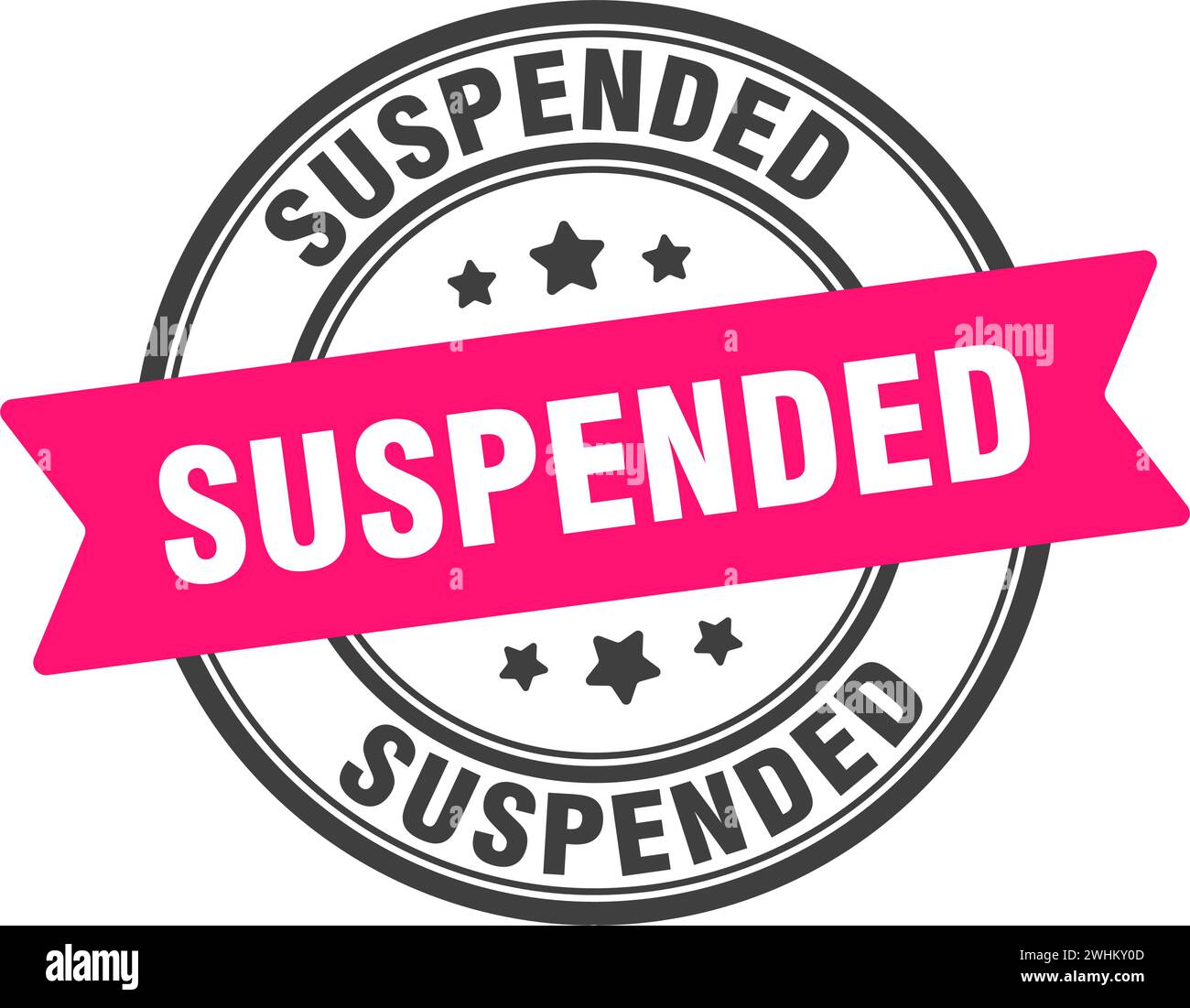 suspended stamp. suspended round sign. label on transparent background ...