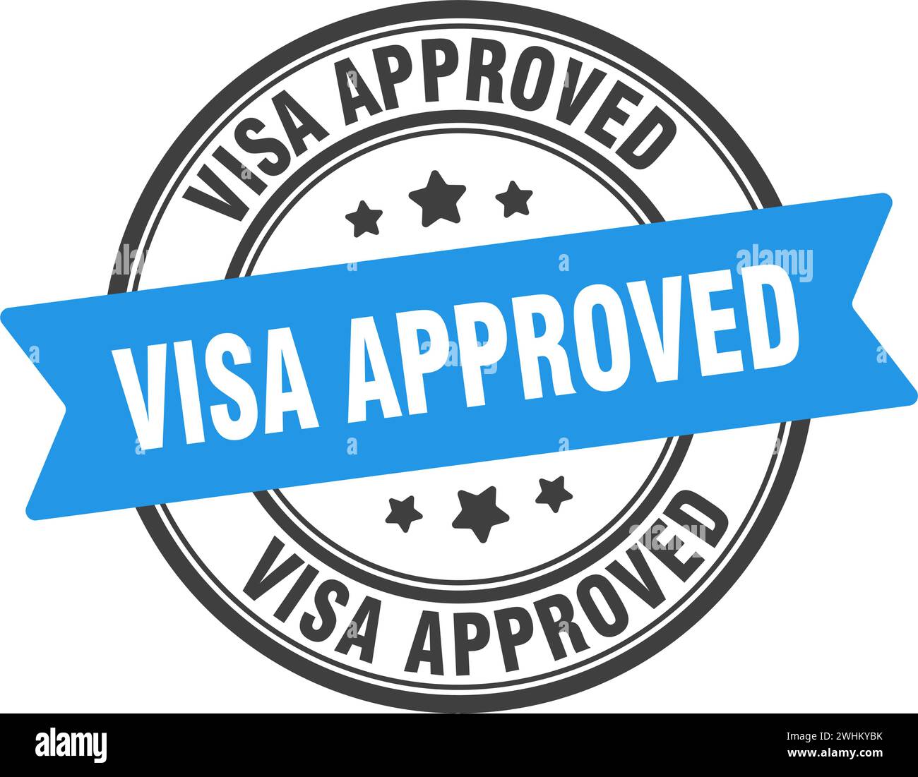 visa approved stamp. visa approved round sign. label on transparent ...