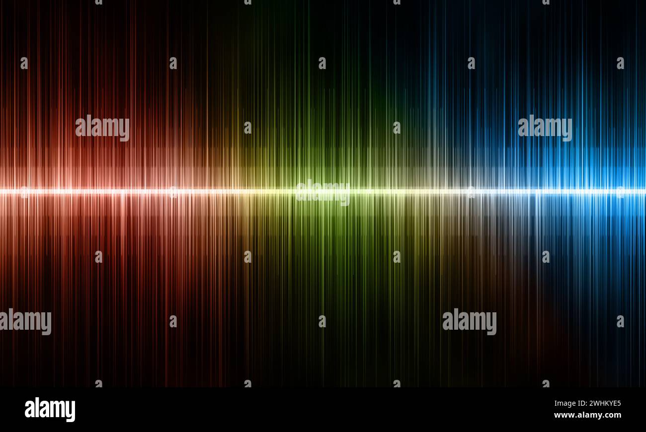Colorful rhythmic digital sound wave on black background Stock Photo ...