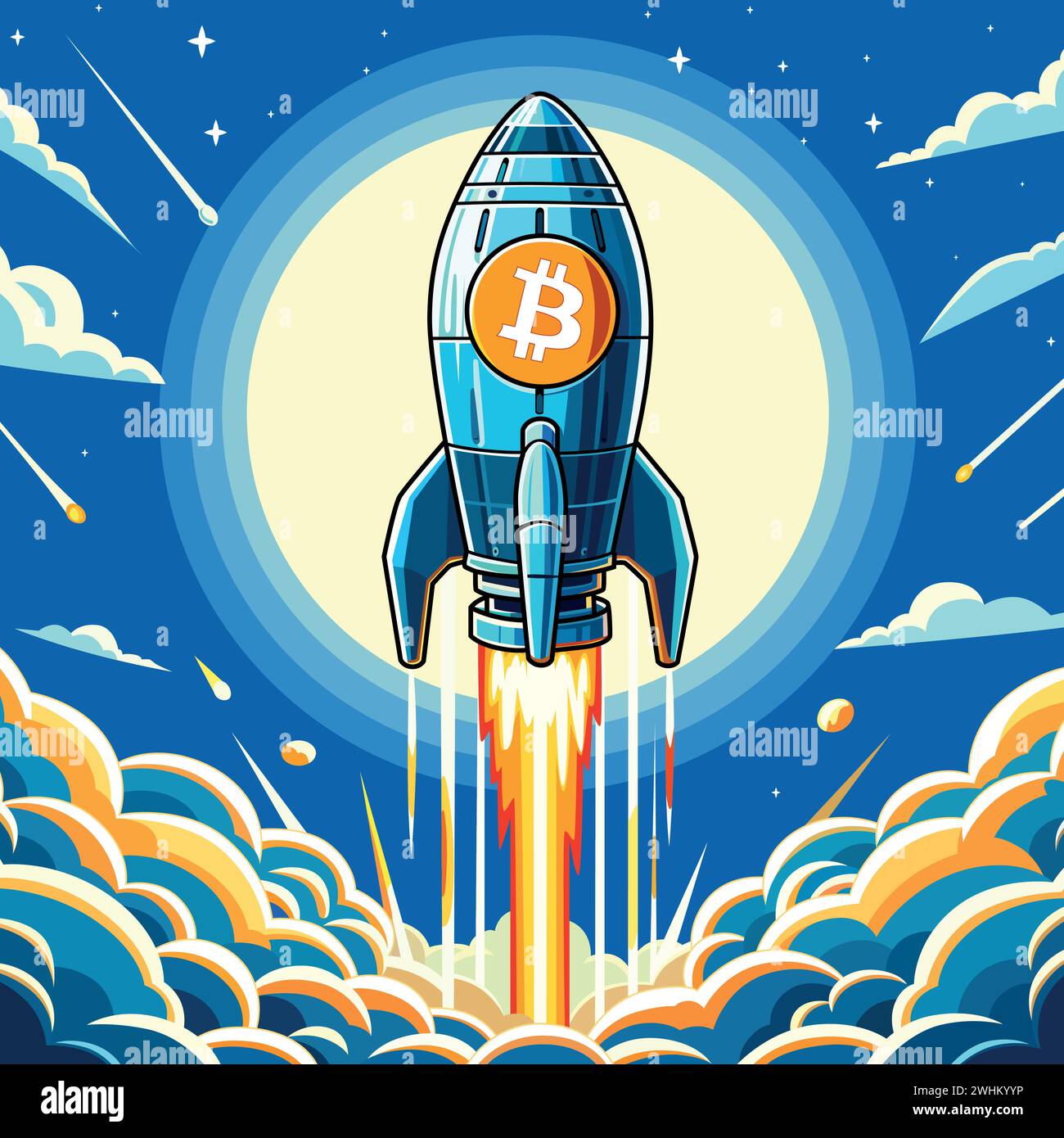 Cartoon Rocket Blast Off