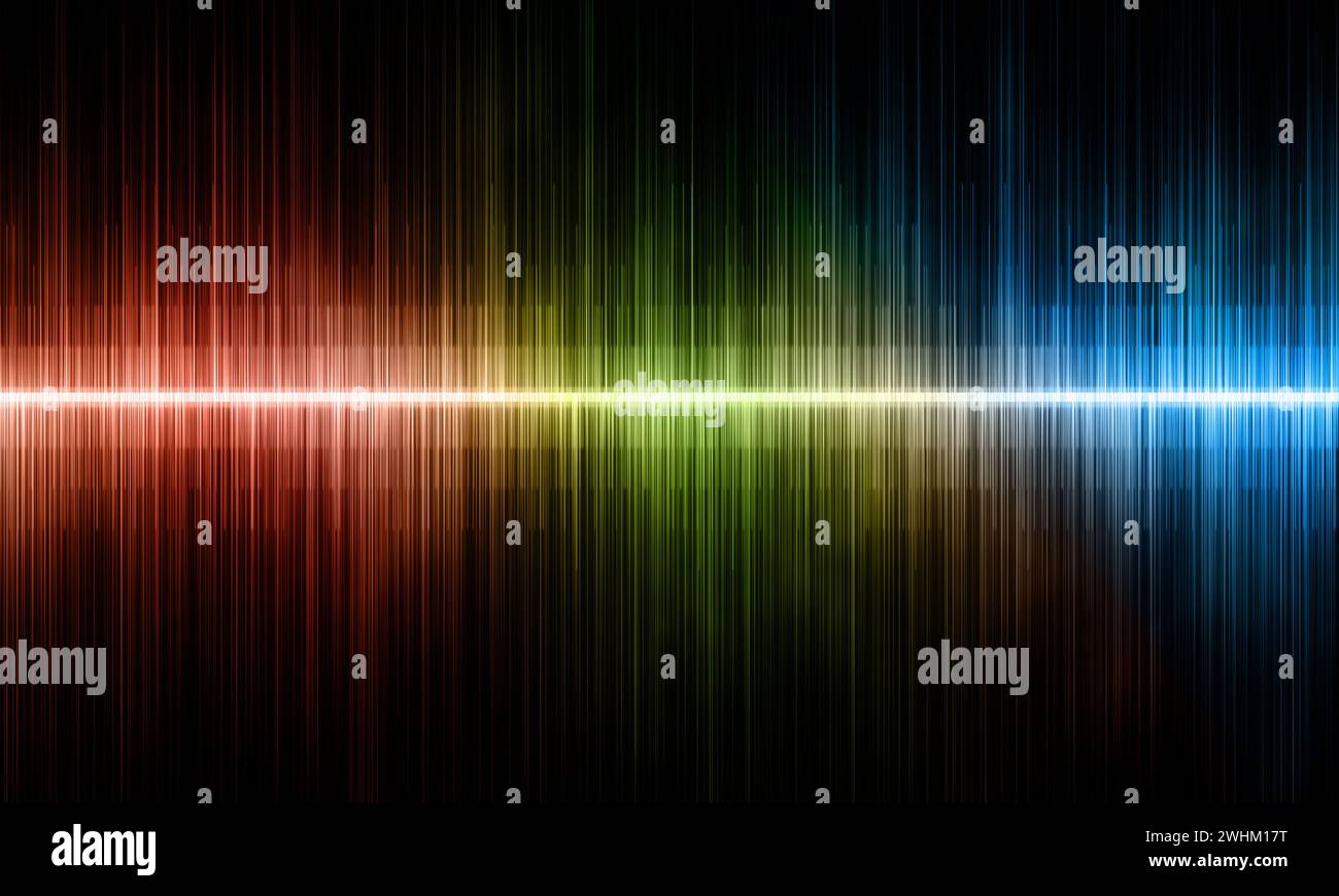 Colored sound wave on black background Stock Photo - Alamy