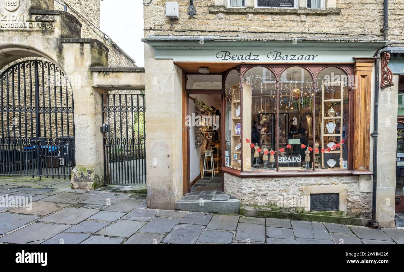 Beadz Bazaar bead shop window on Catherine Hill, Frome, Somerset, UK on ...