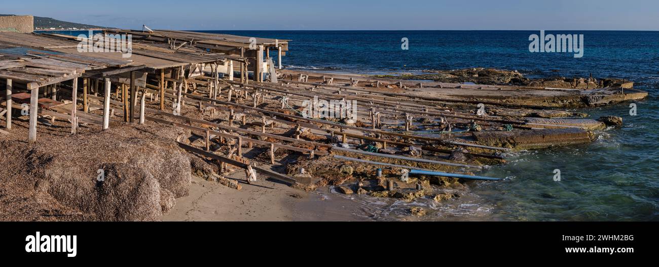 Ca MarÃ­ boathouse huts Stock Photo - Alamy