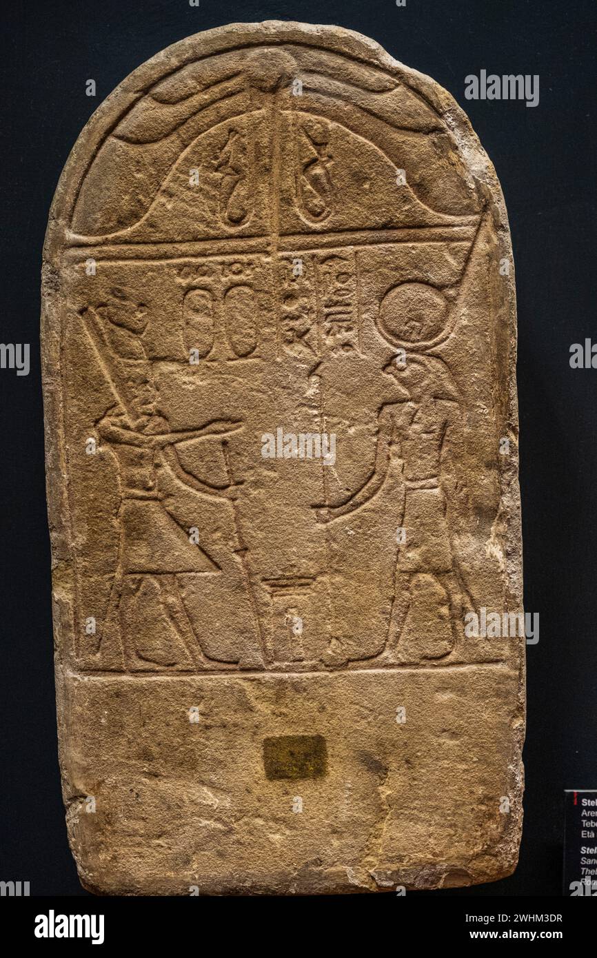 Stela dedicated to the god Khonsu Stock Photo - Alamy