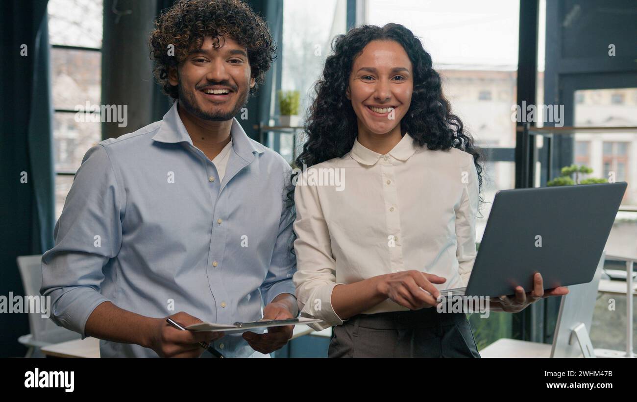 Multiethnic colleagues Arabian Latino man businessman Hispanic ...