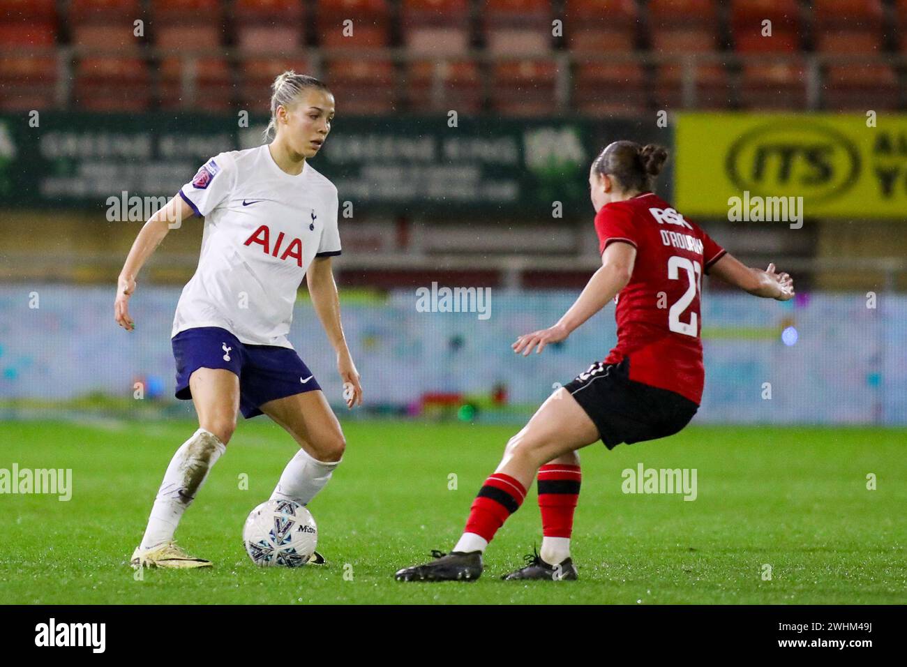 London, England. 10 February, 2024. Celin Bizet Ildhusøy of Tottenham ...
