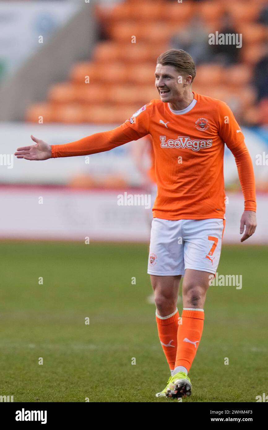 George Byers of Blackpool gestures during the Sky Bet League 1 match ...