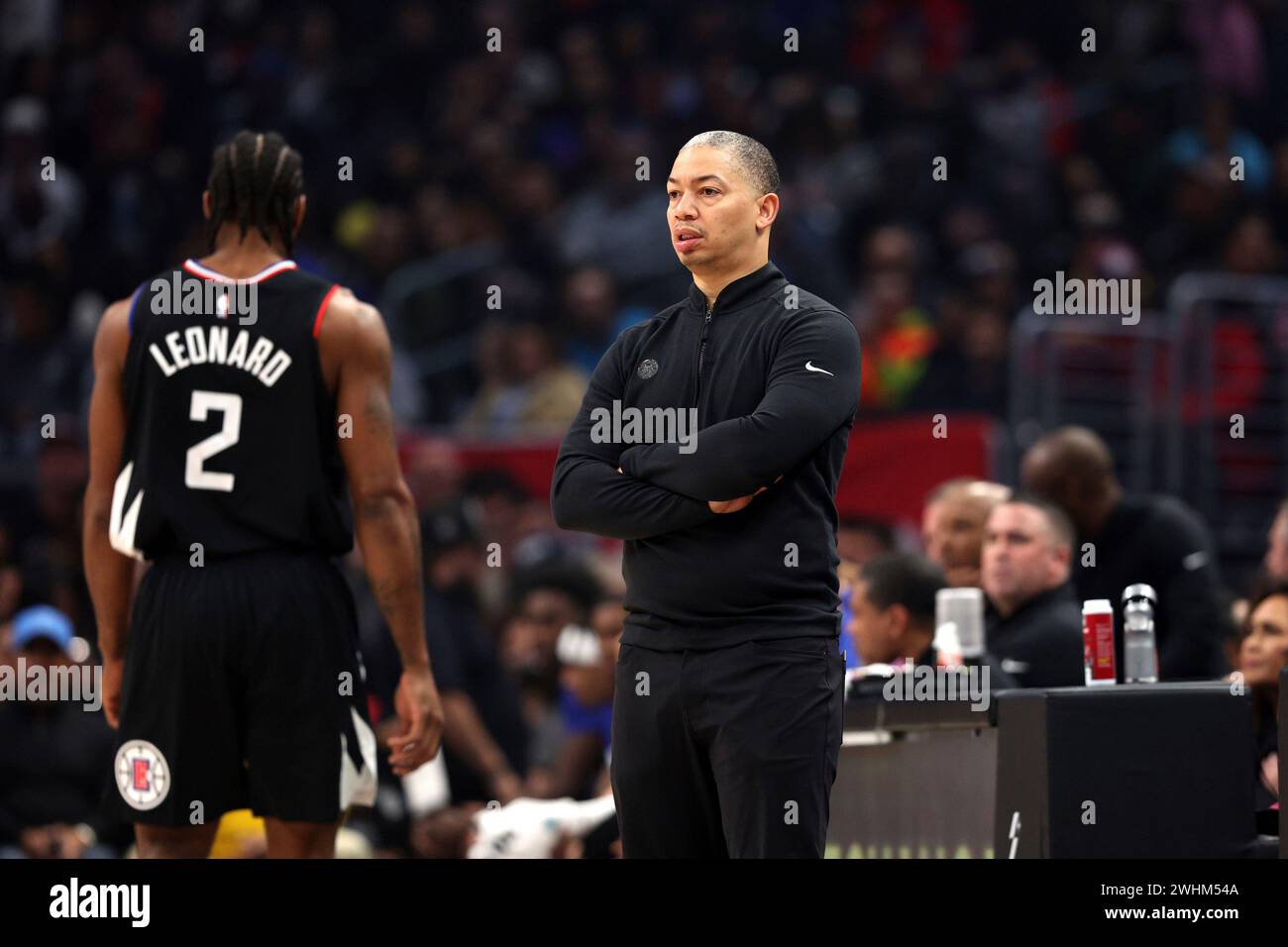 Los Angeles Clippers head coach Tyronn Lue looks on during the first ...