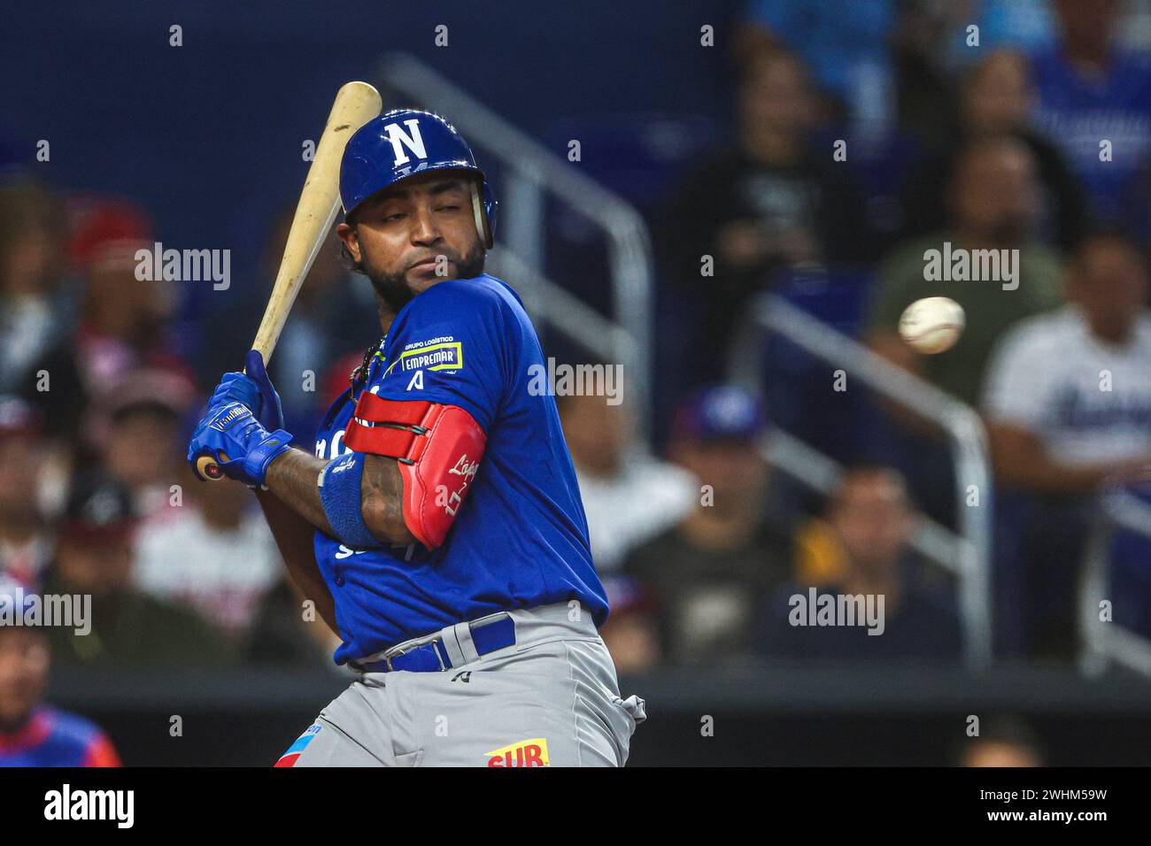 MIAMI, FLORIDA - FEBRUARY 1: Jesús López, of Gigantes de Rivas of ...