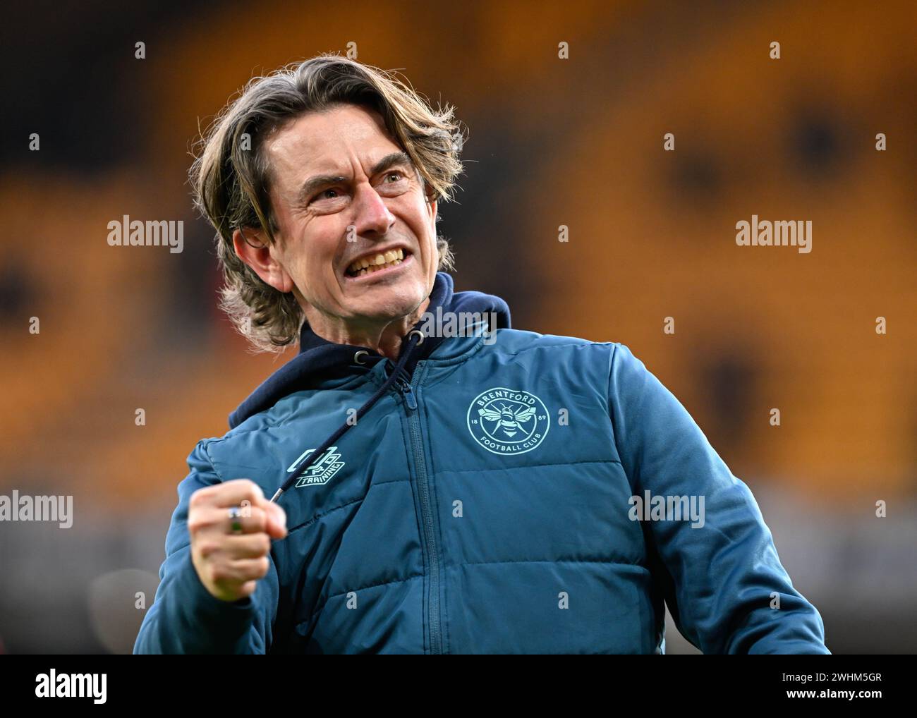 Thomas Frank manager of Brentford celebrates the full time result ...