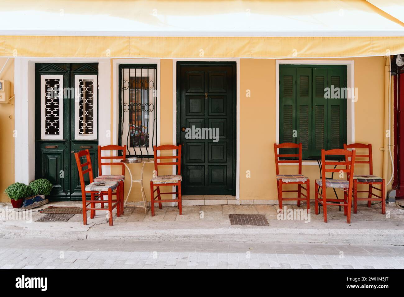 Mediterranean Cafe Charm Stock Photo - Alamy