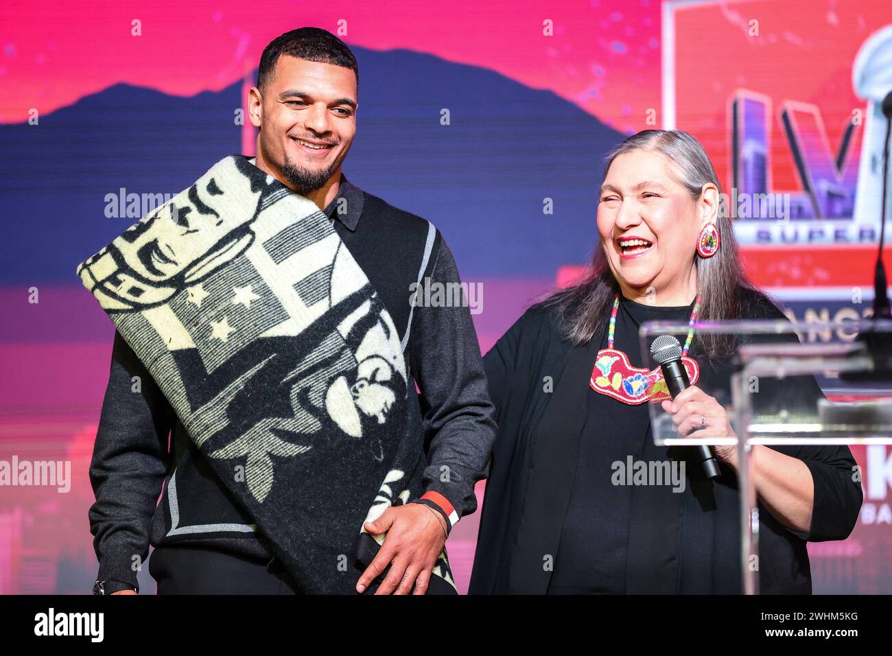 February 10, 2024: (L-R) Pittsburgh Steelers Minkah Fitzpatrick wears a ...