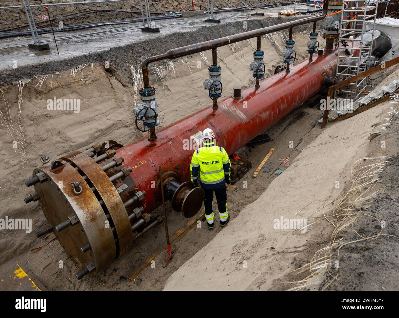 Baustelle LNG-Terminal auf Ruegen Im Hafen Mukran Landkreis Vorpommern ...