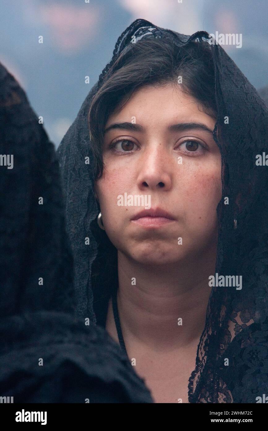 Antigua, Guatemala. Holy Saturday. Woman Marching in the Procession of ...