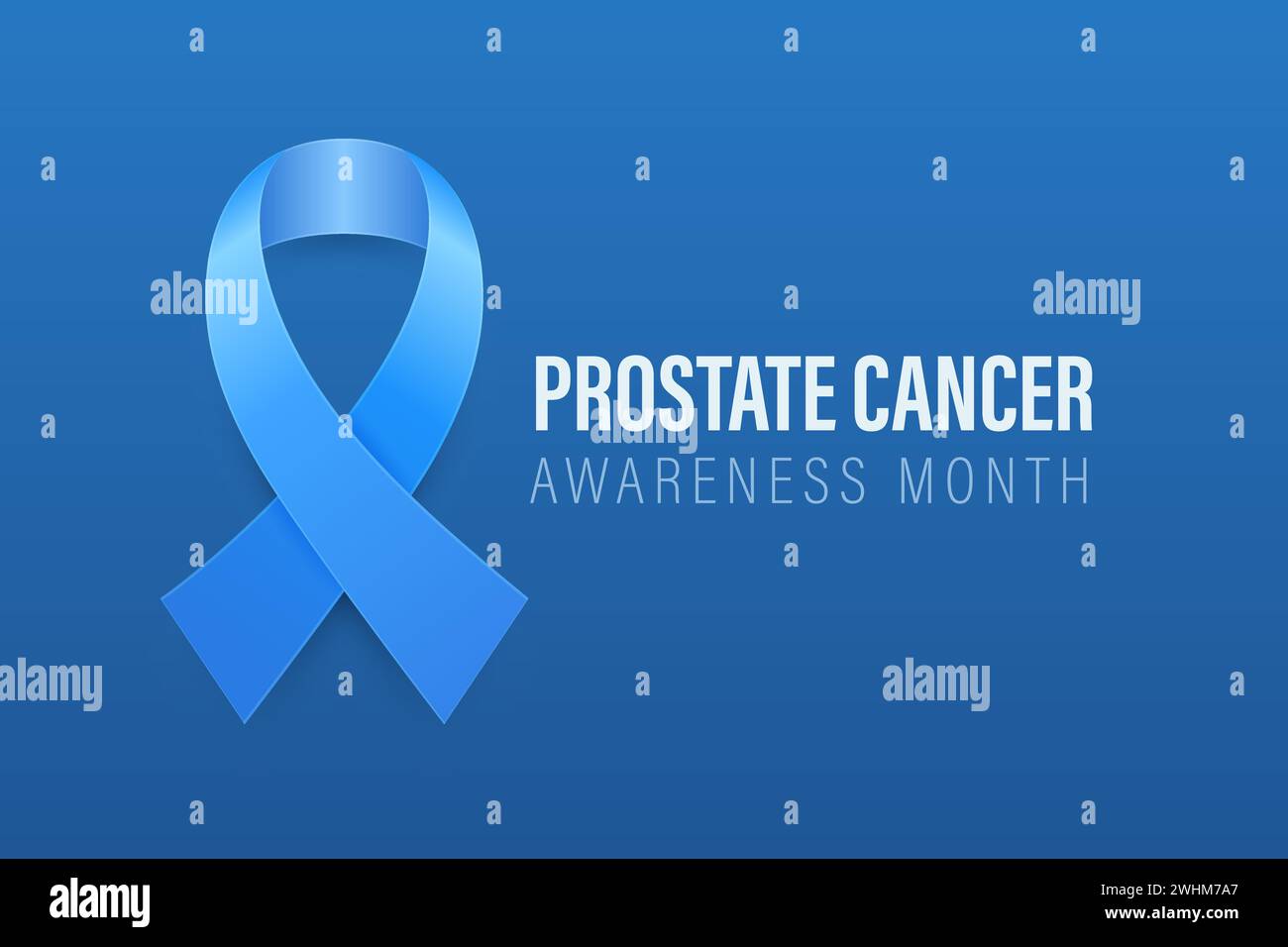 Prostate Cancer Banner, Card, Placard with Vector 3d Realistic Blue ...