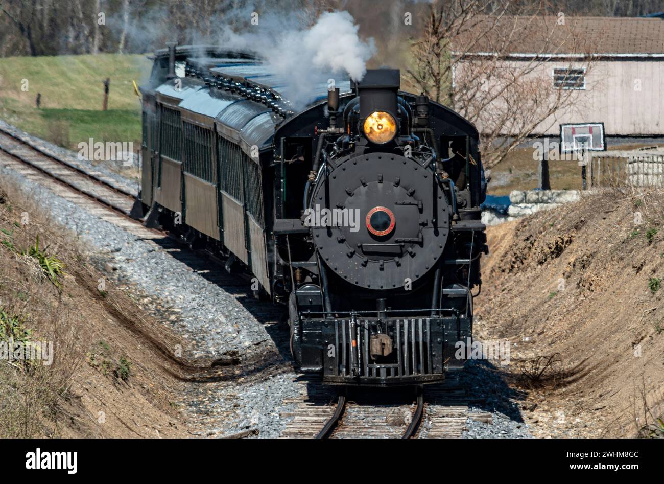 Front and Slightly Above View Approaching Restored Narrow Gauge ...