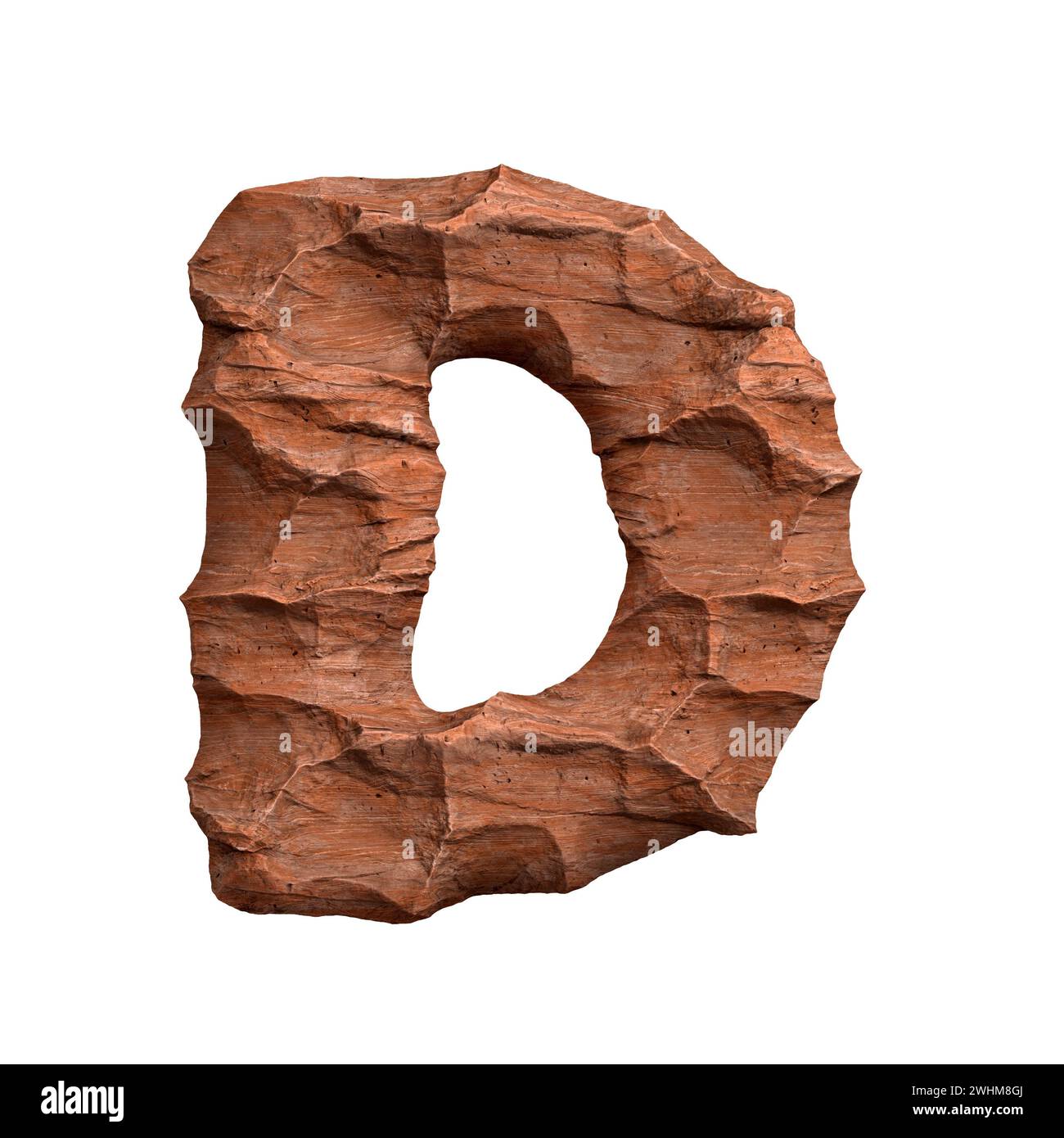 Desert sandstone letter D - Capital 3d red rock font - suitable for ...