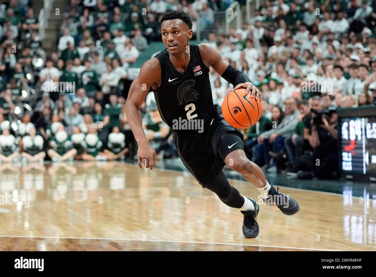 Michigan State guard Tyson Walker drives during the second half of an ...
