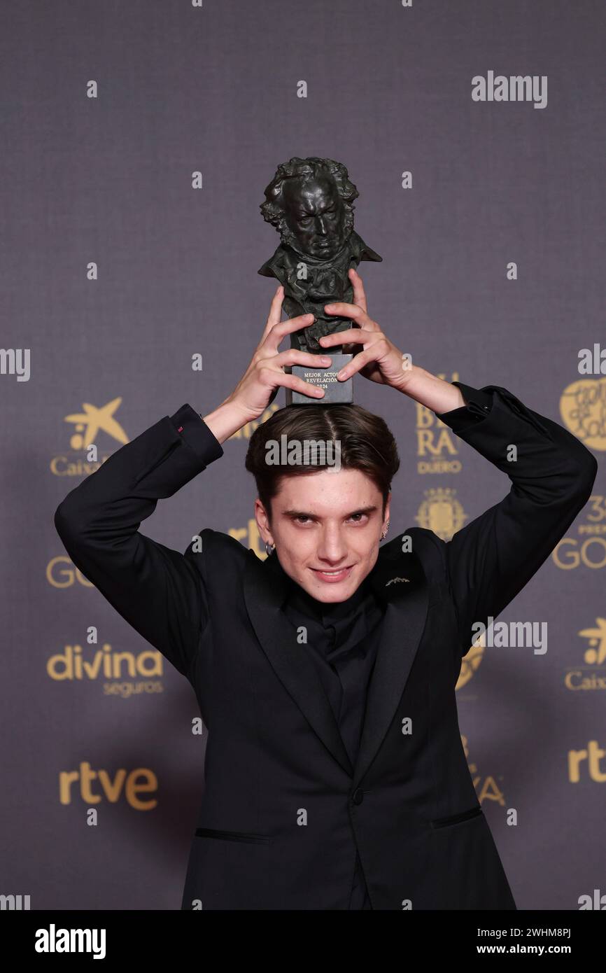 Argentine actor Matias Recalt after receiving the Goya for 'Best New ...