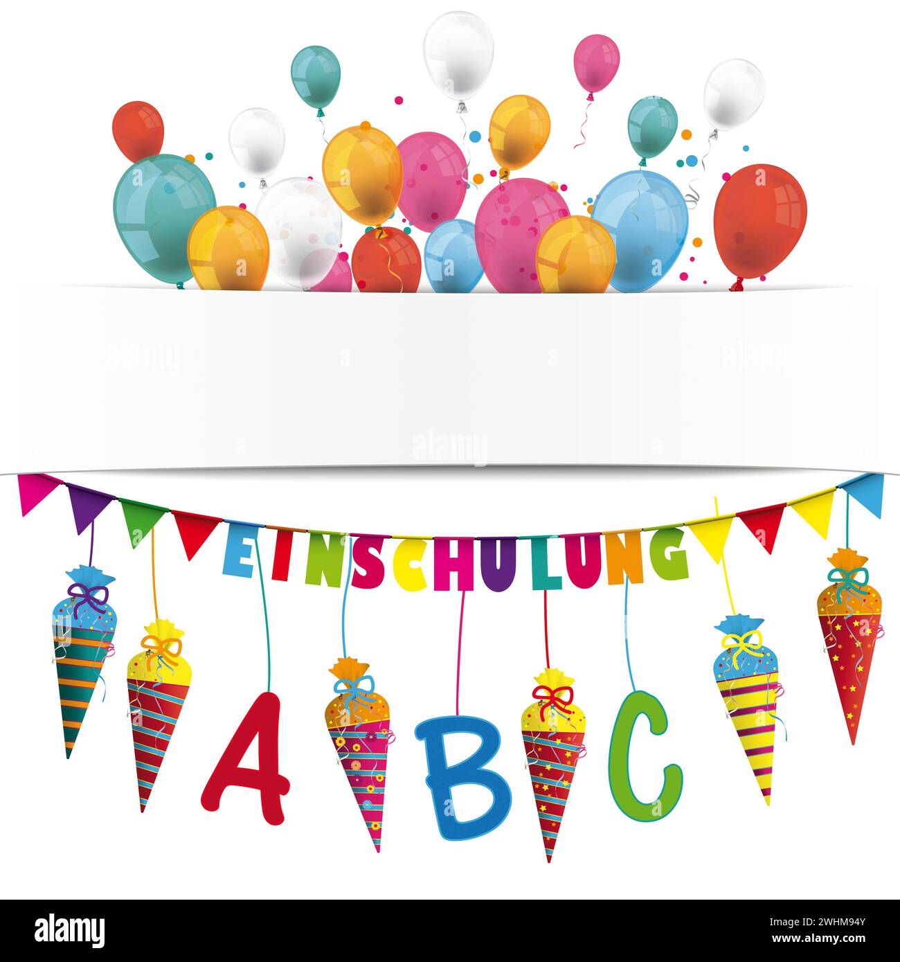 German text Einschulung, translate Enrollment Eps 10 vector file Stock ...