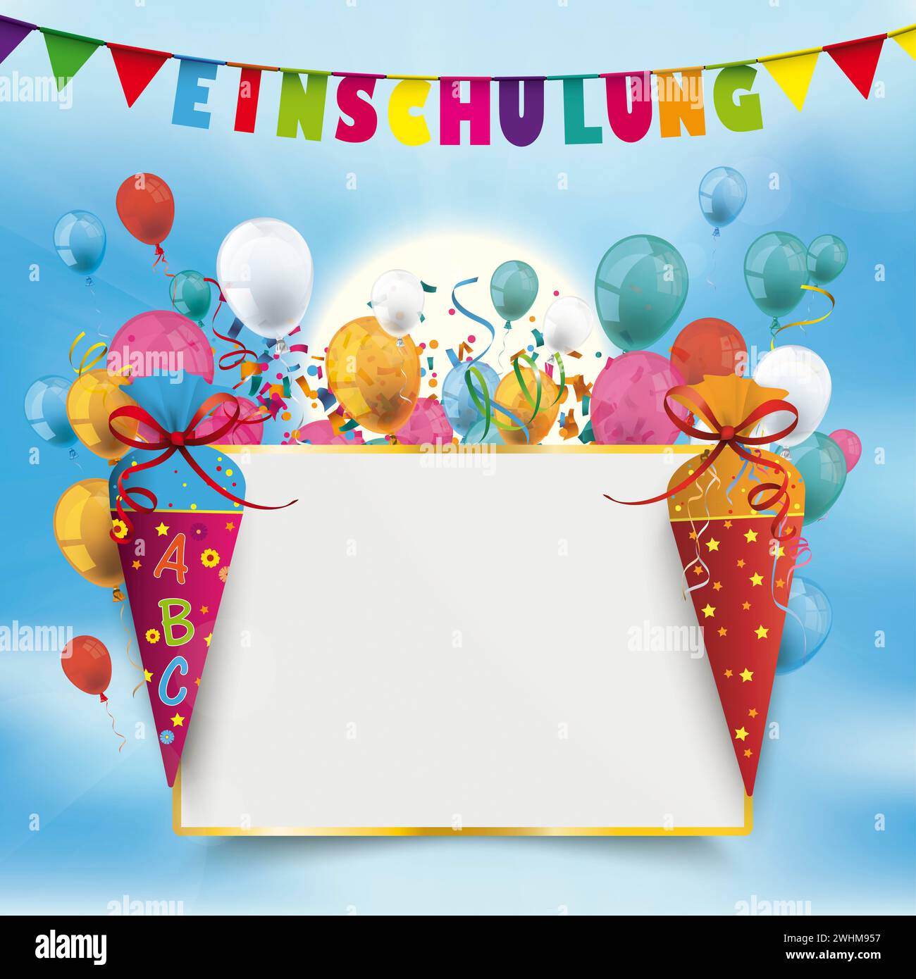 German text Einschulung, translate Enrollment Eps 10 vector file Stock ...