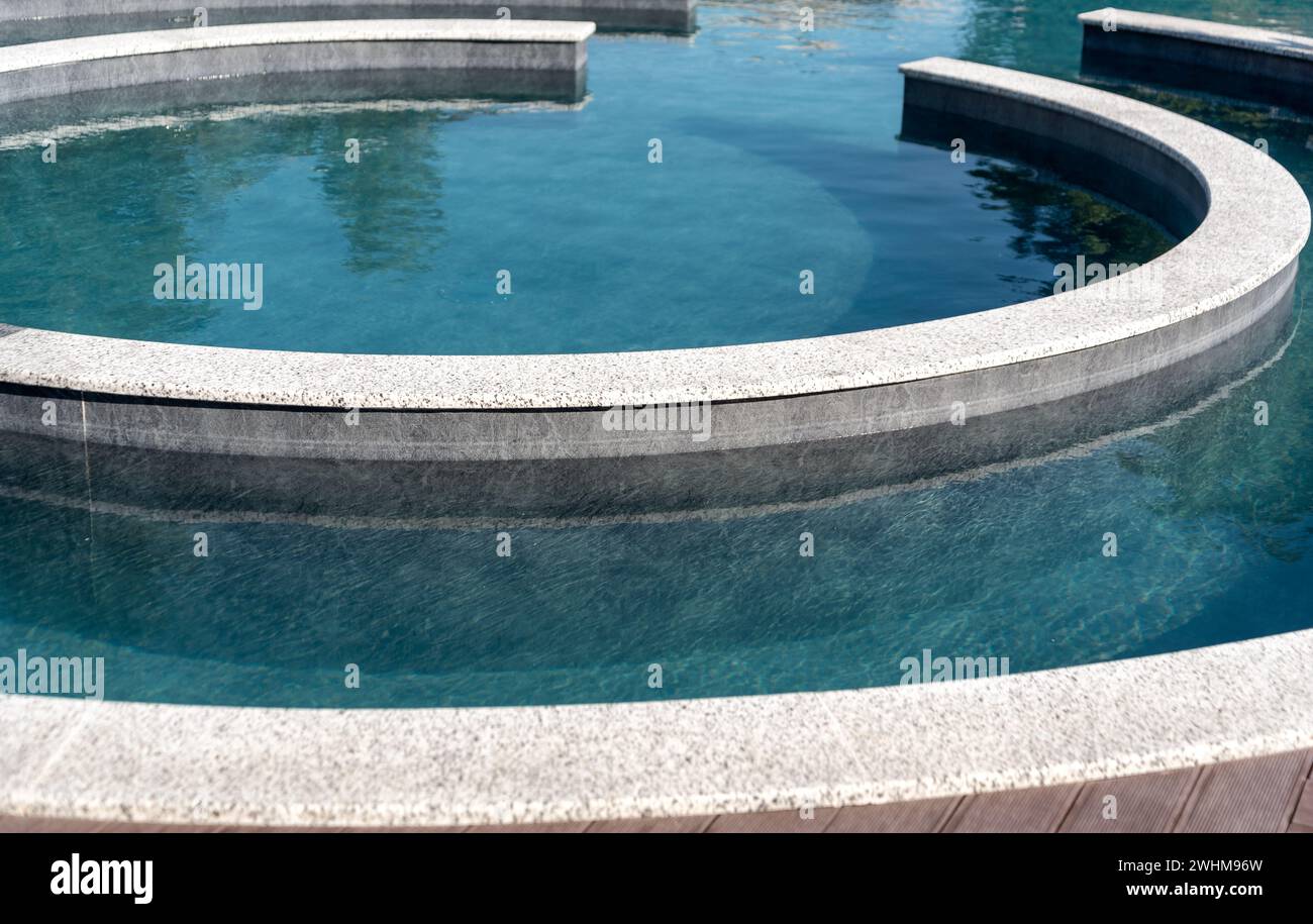 Pool with blue water without people Stock Photo - Alamy